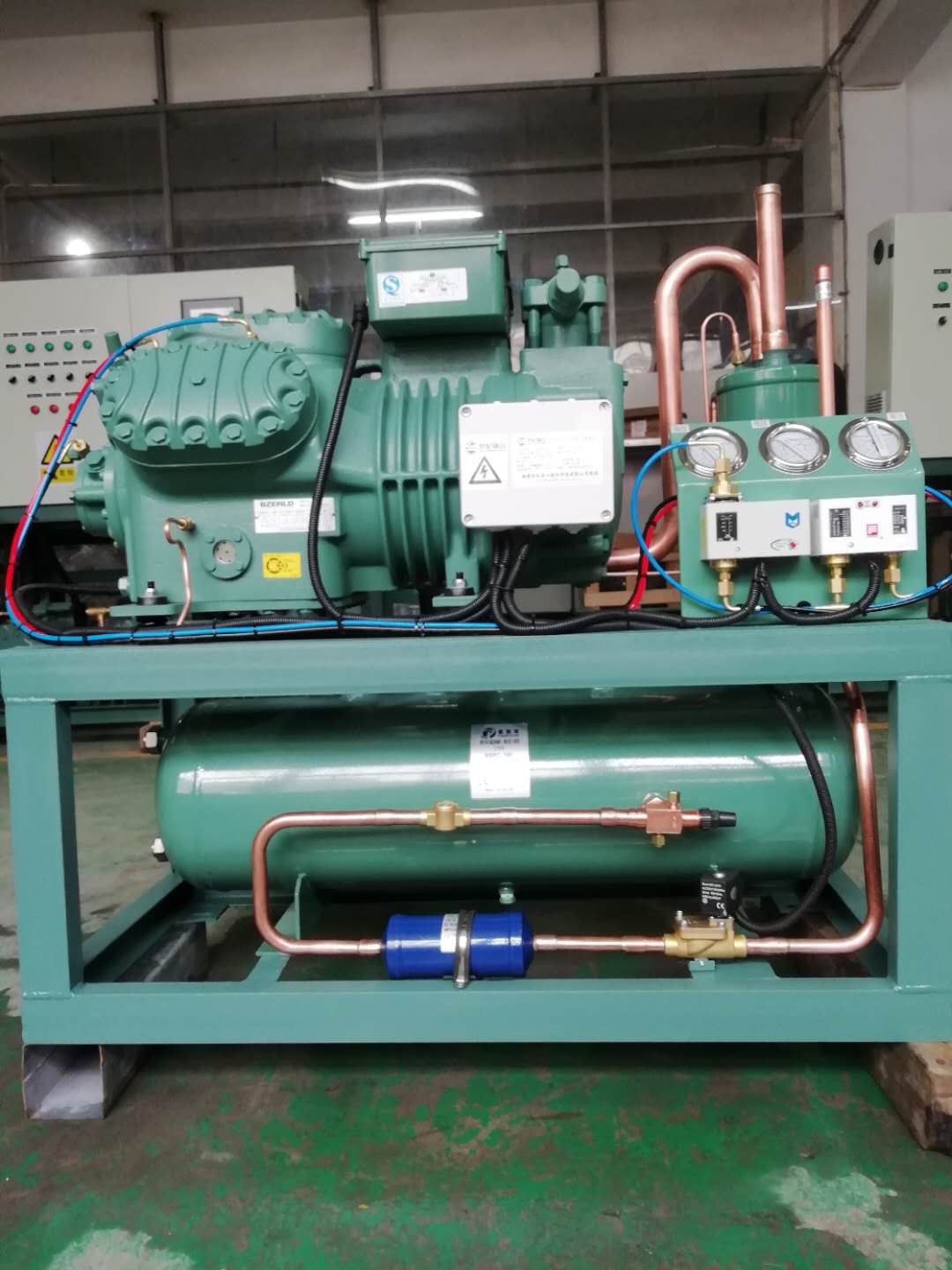 China Bitzer compressor Blast freezer condensing unit 6GE-40 low temperature refrigeeration unit ...